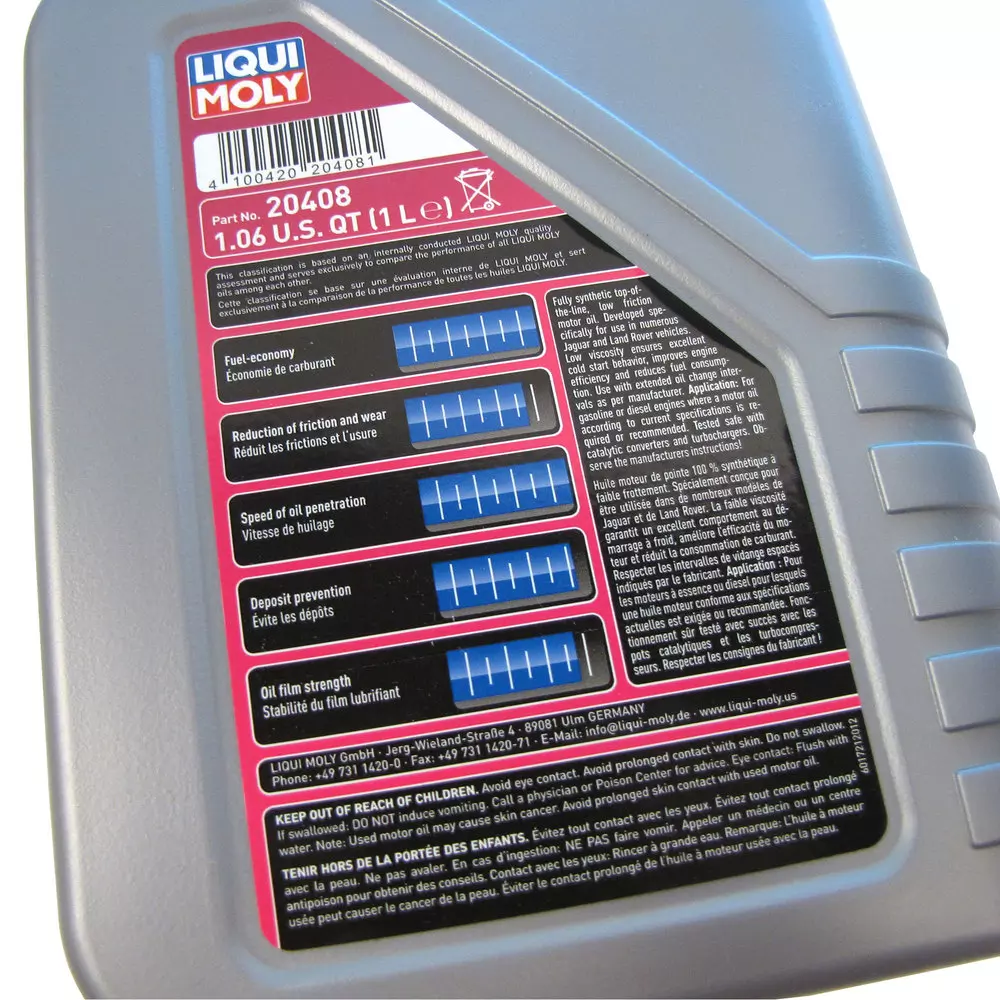 SAE 0W20 LIQUI MOLY Fully Synthetic Motor Oil - STJLR.51.5122