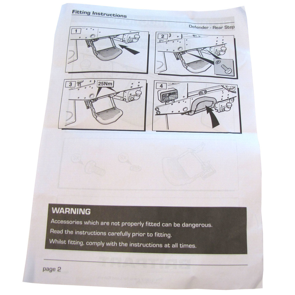 Rear Folding Step STC7632 For Land Rover Defender 90, 110 (See Fitment ...