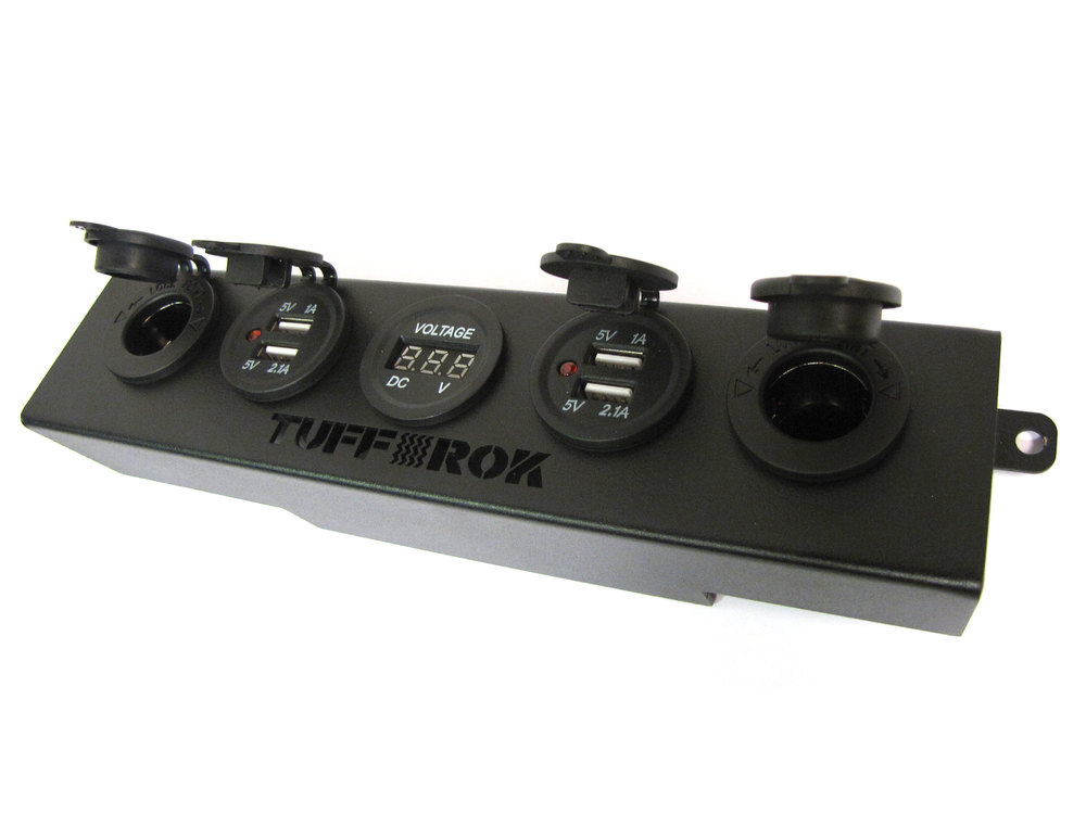 Tuff-Rok Front Power Panel, LR3, 2 Red LED 12V Switches - TRK52SR